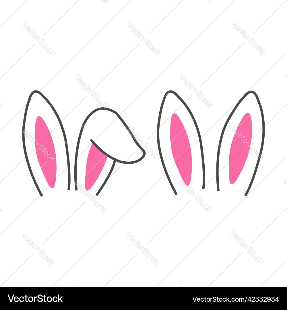 Bunny ears easter rabbit Royalty Free Vector Image