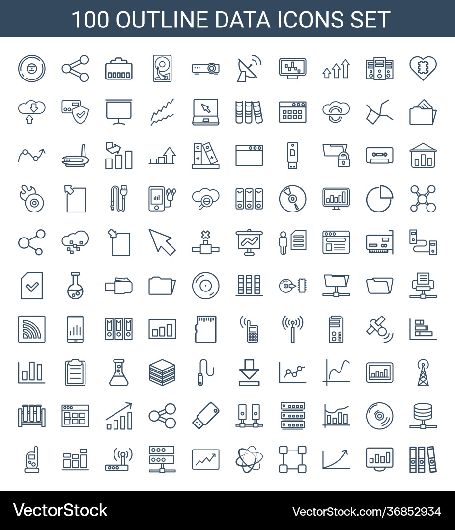 Daten Icons Lizenzfreies Vektorbild - VectorStock