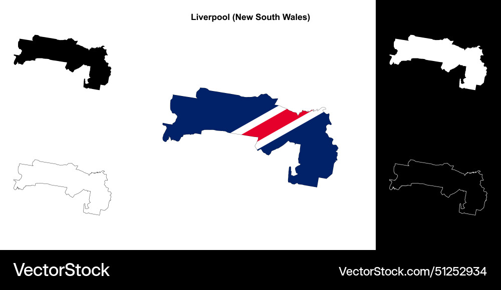 Liverpool outline map Royalty Free Vector Image