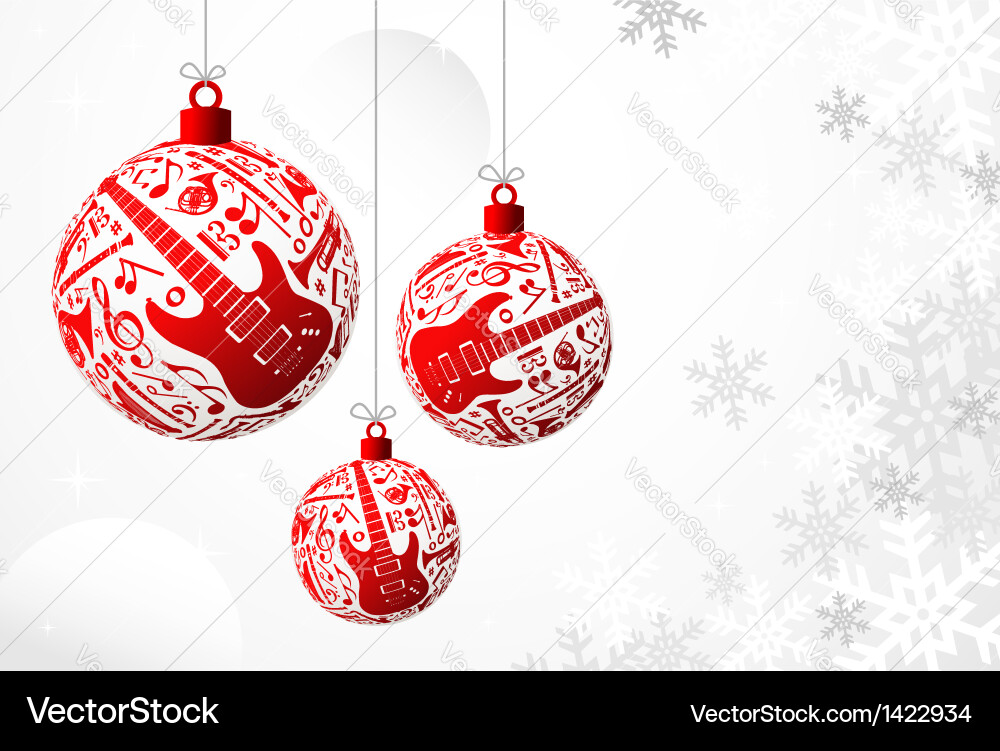 Music christmas card Royalty Free Vector Image