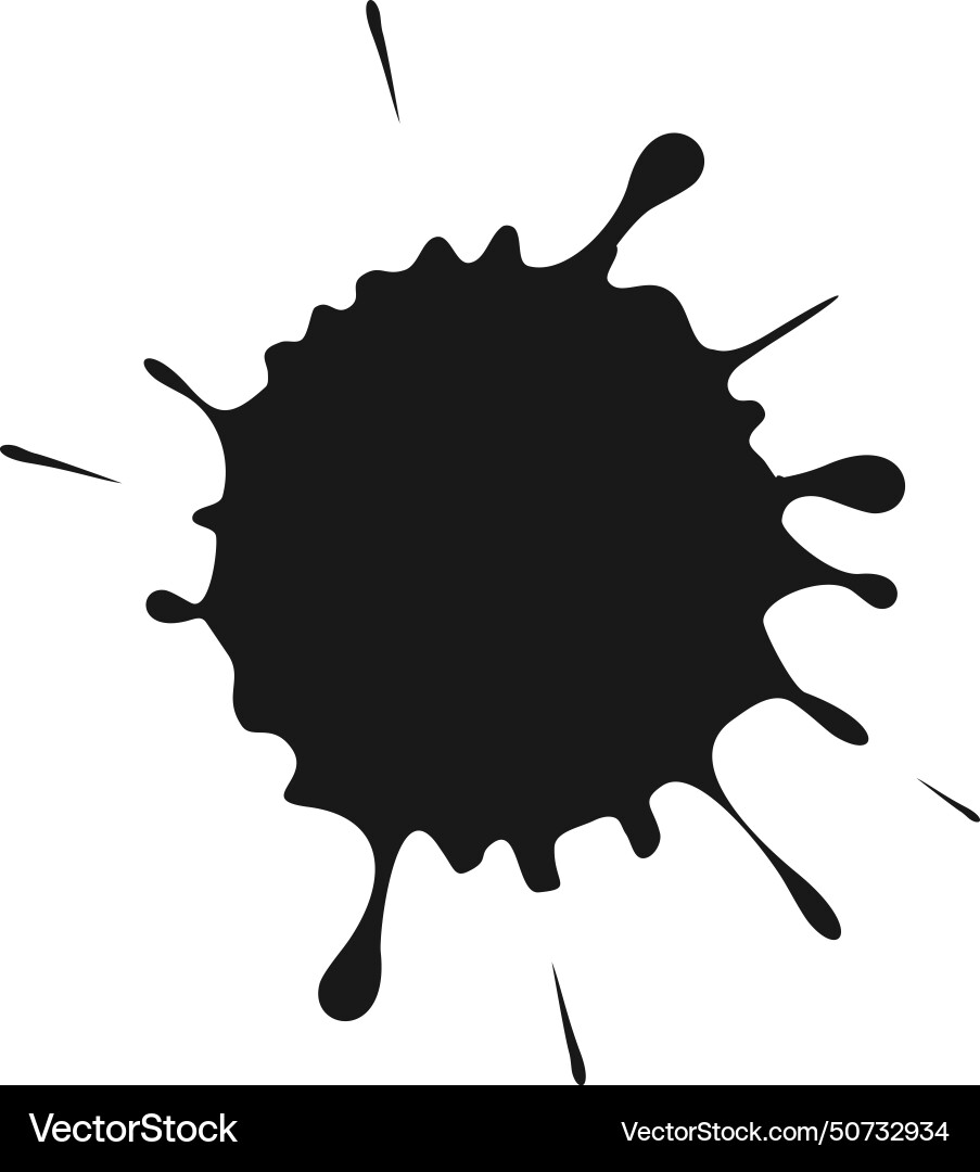 Paint splash artistic ink blob black stain Vector Image