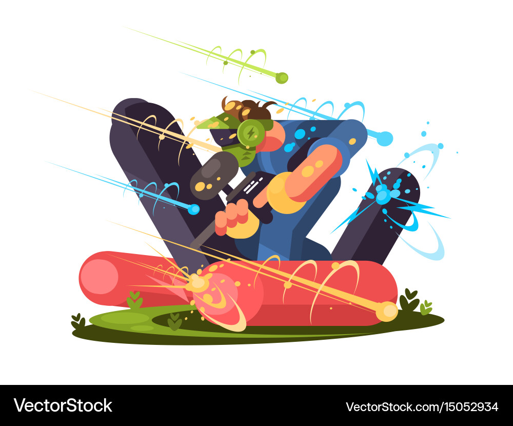 Paintball Player Action Royalty Free Vector Image