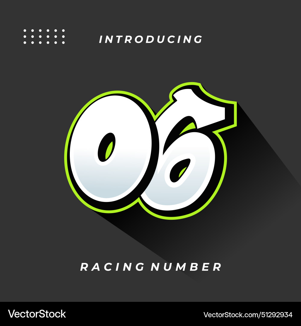 Premium racing number template Royalty Free Vector Image