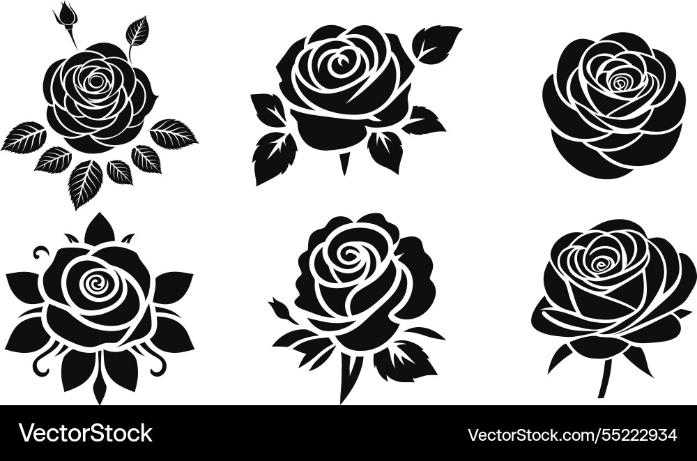 Rose flower silhouette Royalty Free Vector Image