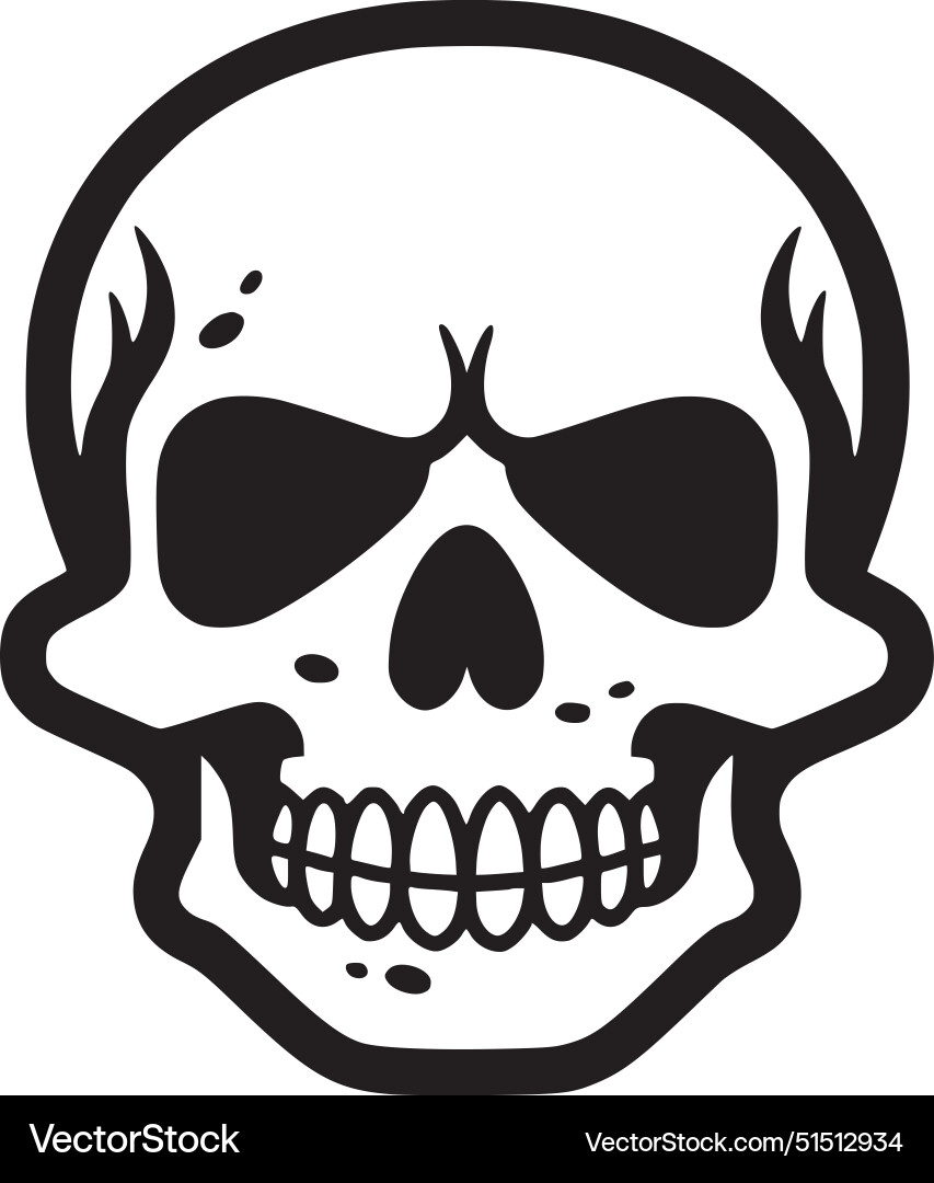 Skull - minimalist and simple silhouette Vector Image