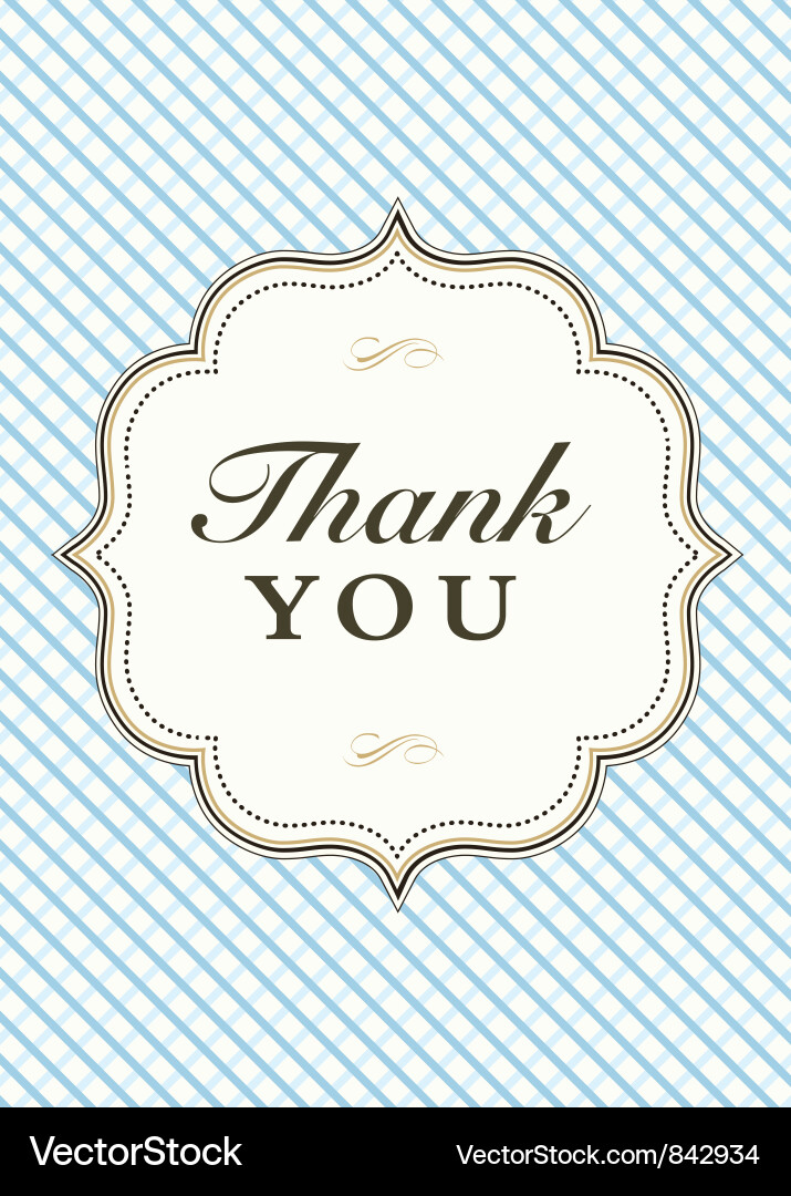 Thank You Card Template Royalty Free Vector Image