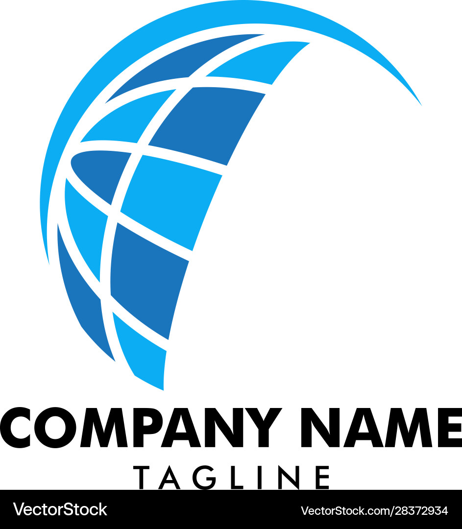 World Globe Logo Template Royalty Free Vector Image