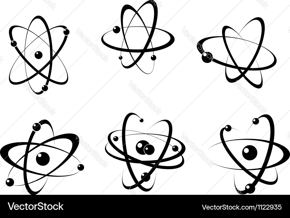 Atom elements and symbols Royalty Free Vector Image