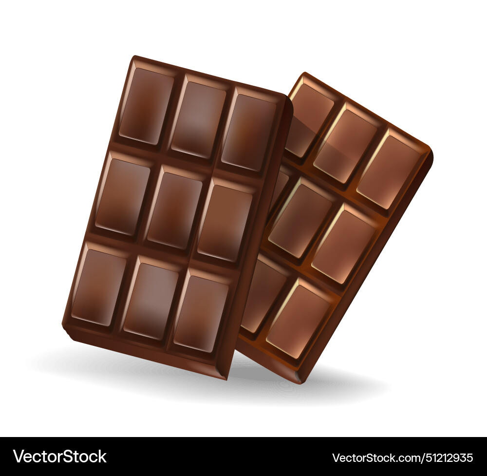 Chocolate bars on white background cartoon Vector Image