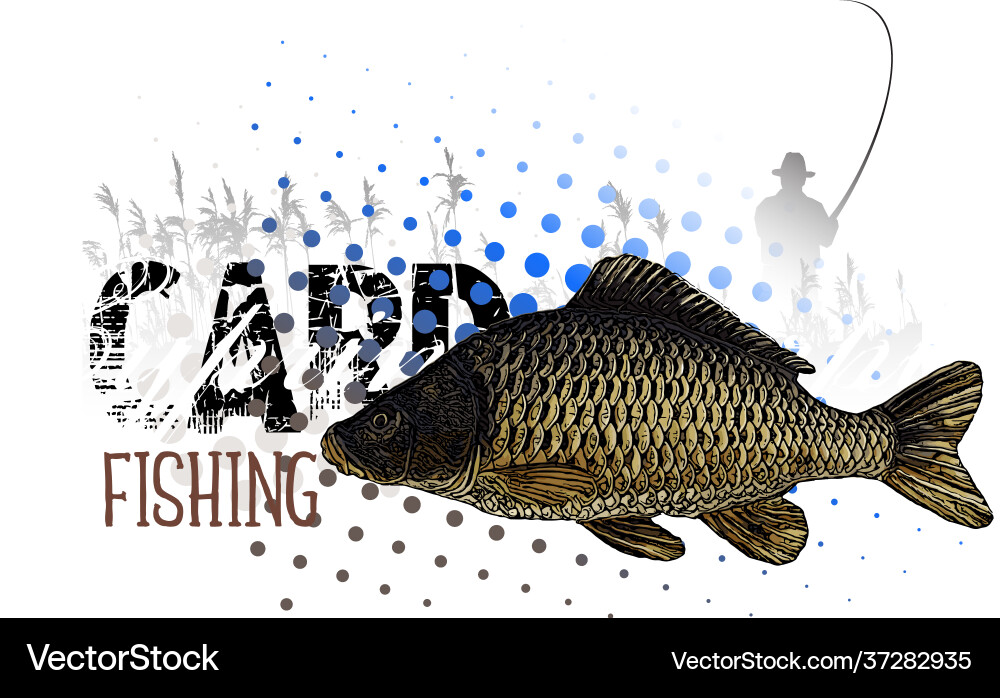 Fishing colored banner Royalty Free Vector Image