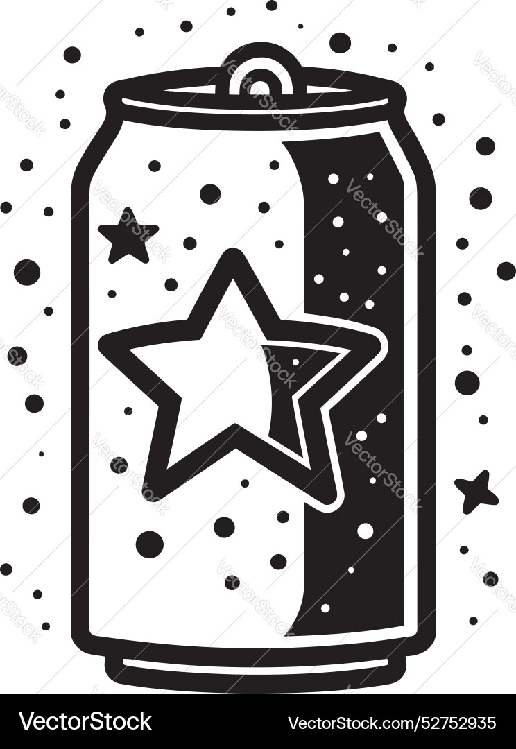 Fizz fusion blending soda can logo elements pop Vector Image