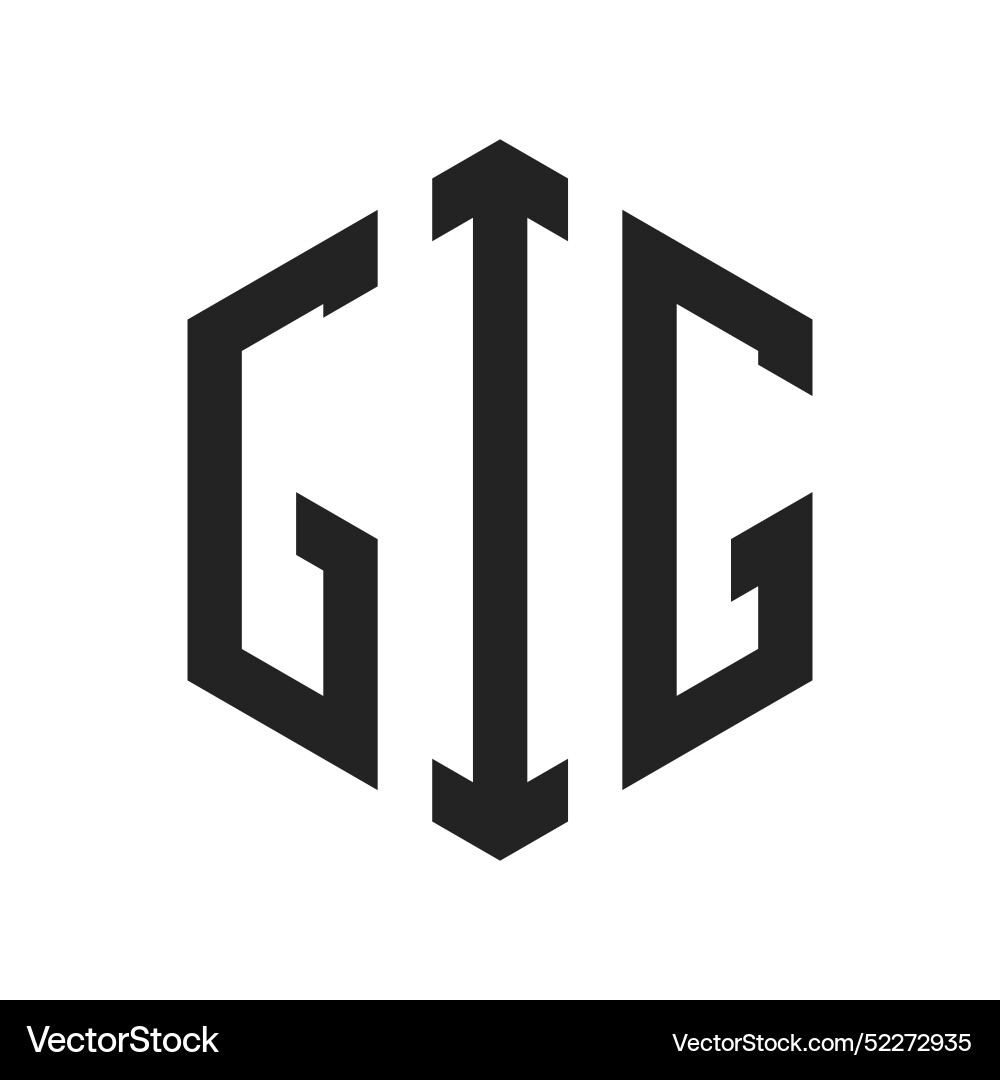 Gig logo design initial letter monogram Royalty Free Vector