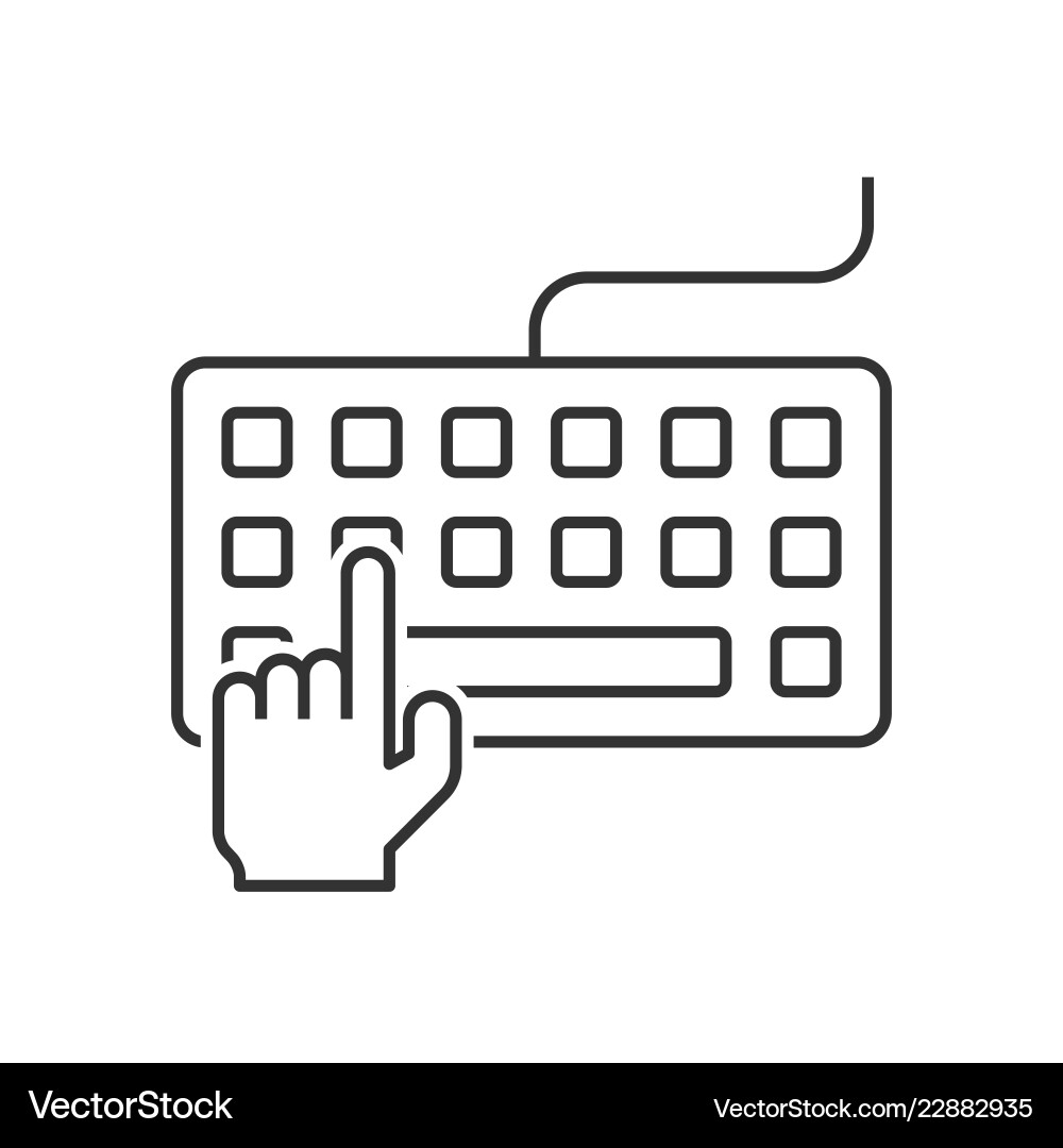 Hand typing on keyboard Royalty Free Vector Image