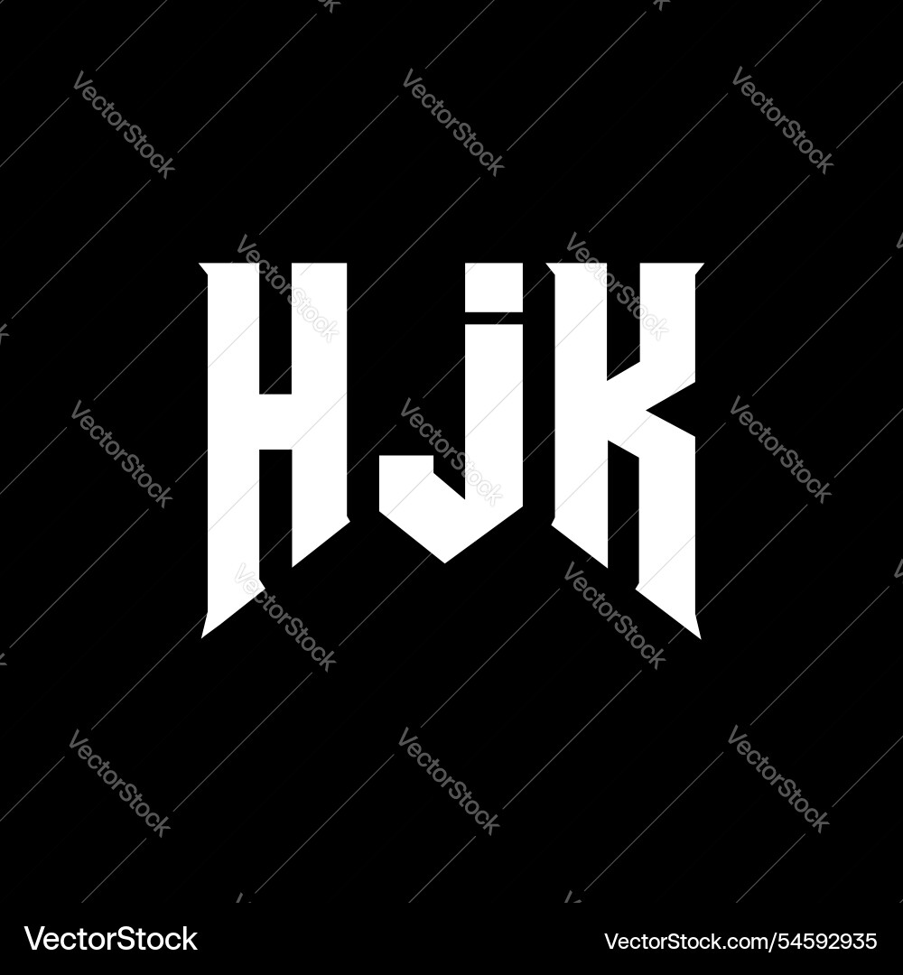Hjk letter logo design for technology company Vector Image