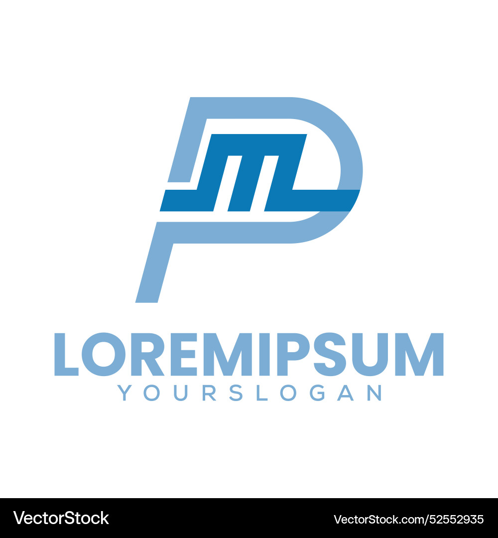 Letter m p creative icon logo design Royalty Free Vector