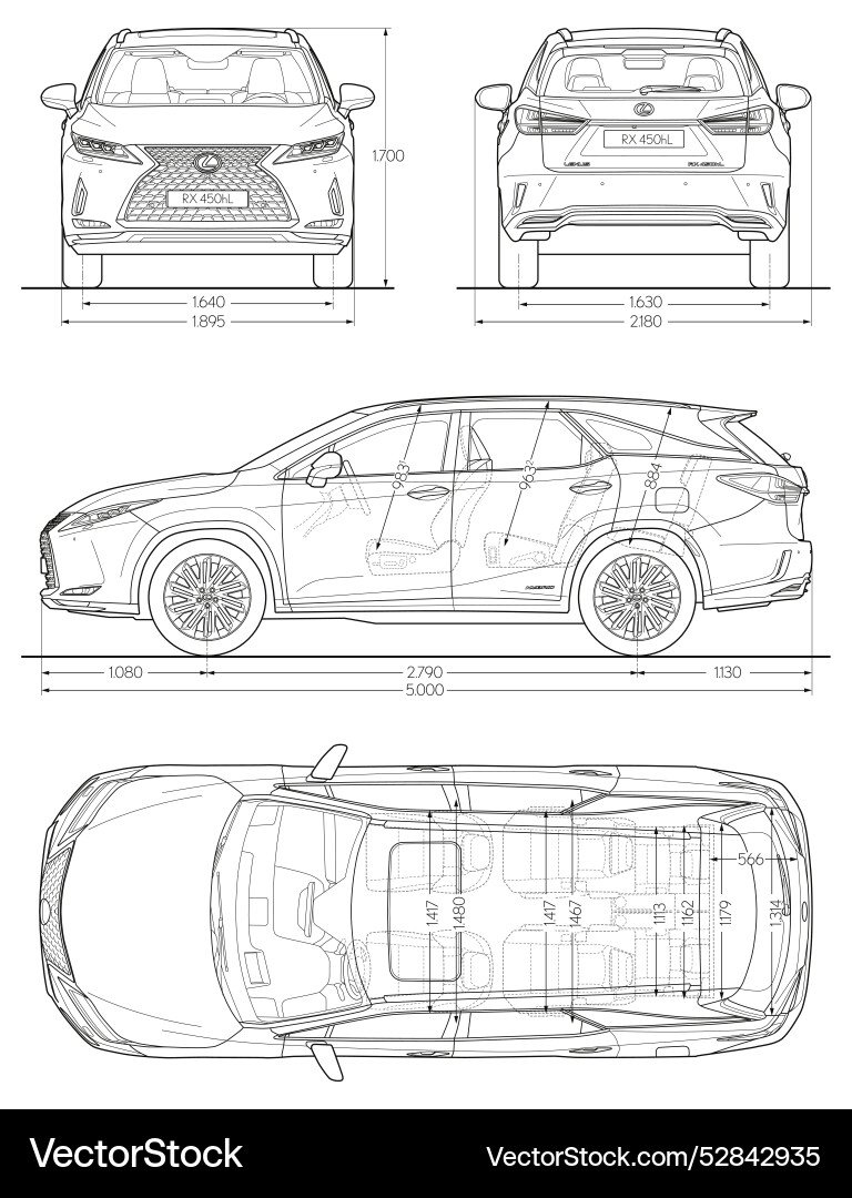 Lexus rx 450hl 2020 Royalty Free Vector Image - VectorStock