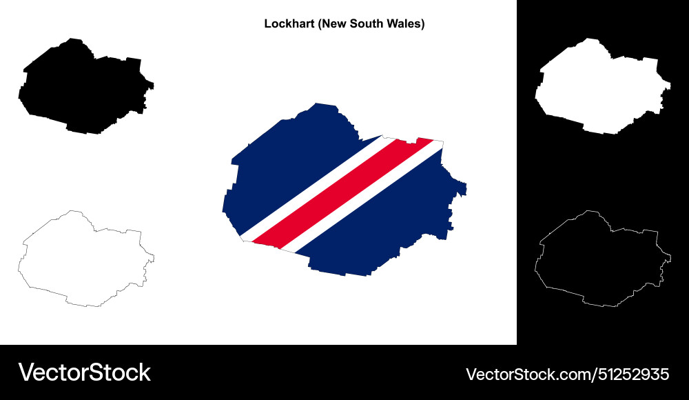 Lockhart outline map Royalty Free Vector Image