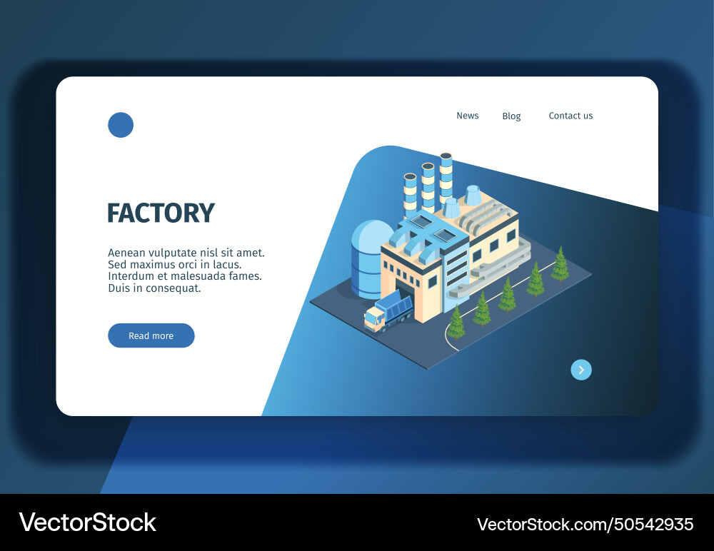 Modern factory landing page Royalty Free Vector Image