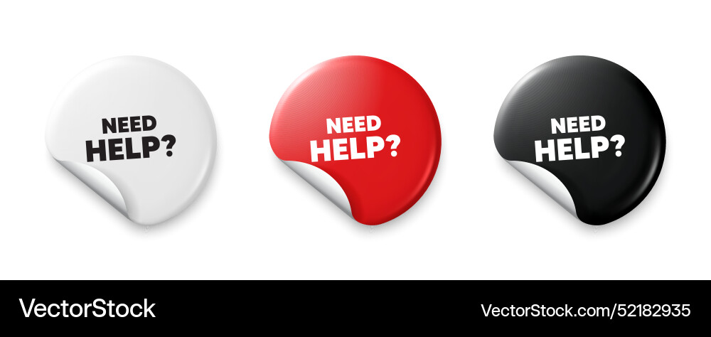 Need help symbol support service sign price tag Vector Image