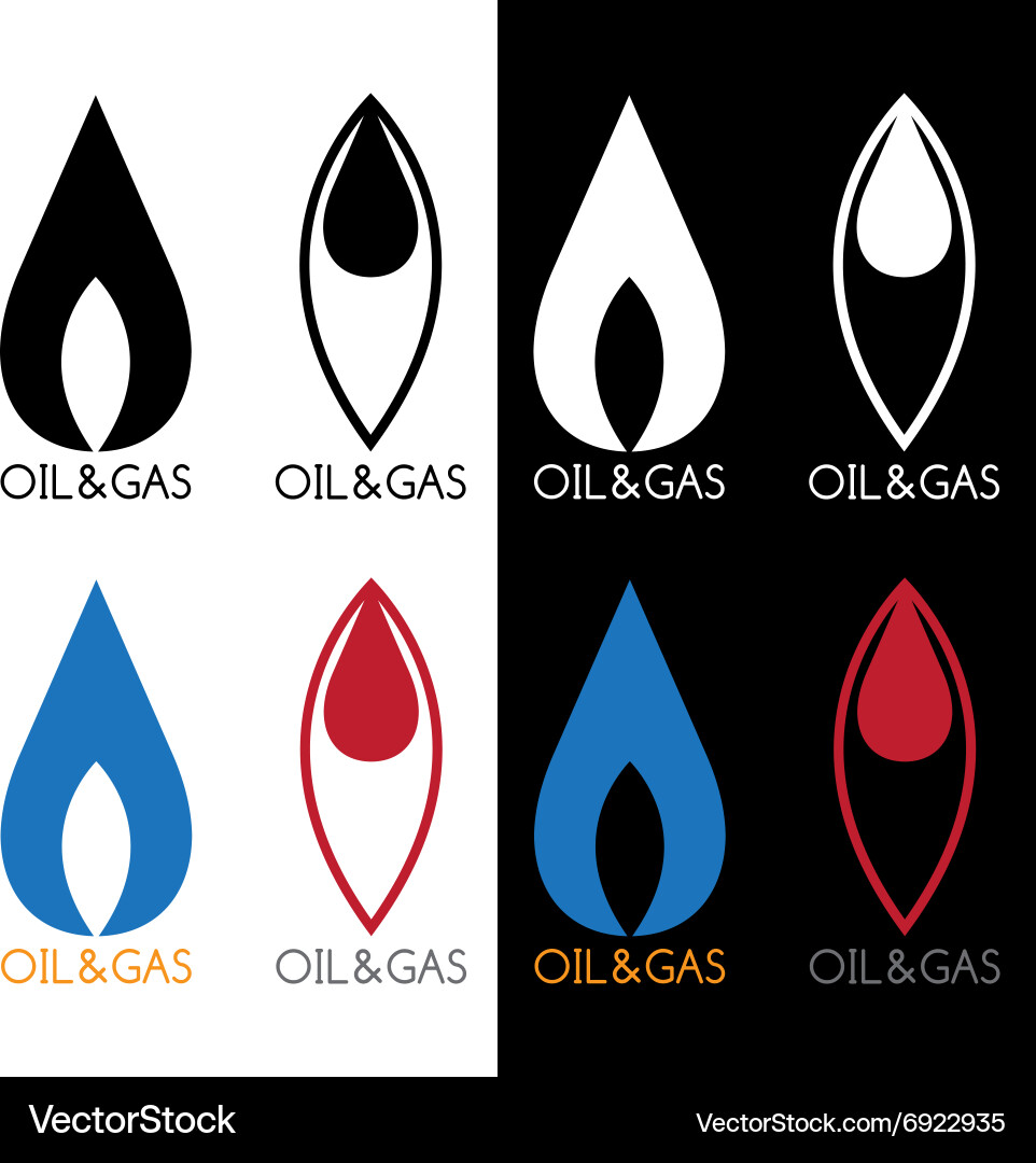 Oil & Gas Industry Icons Set Royalty Free Vector Image