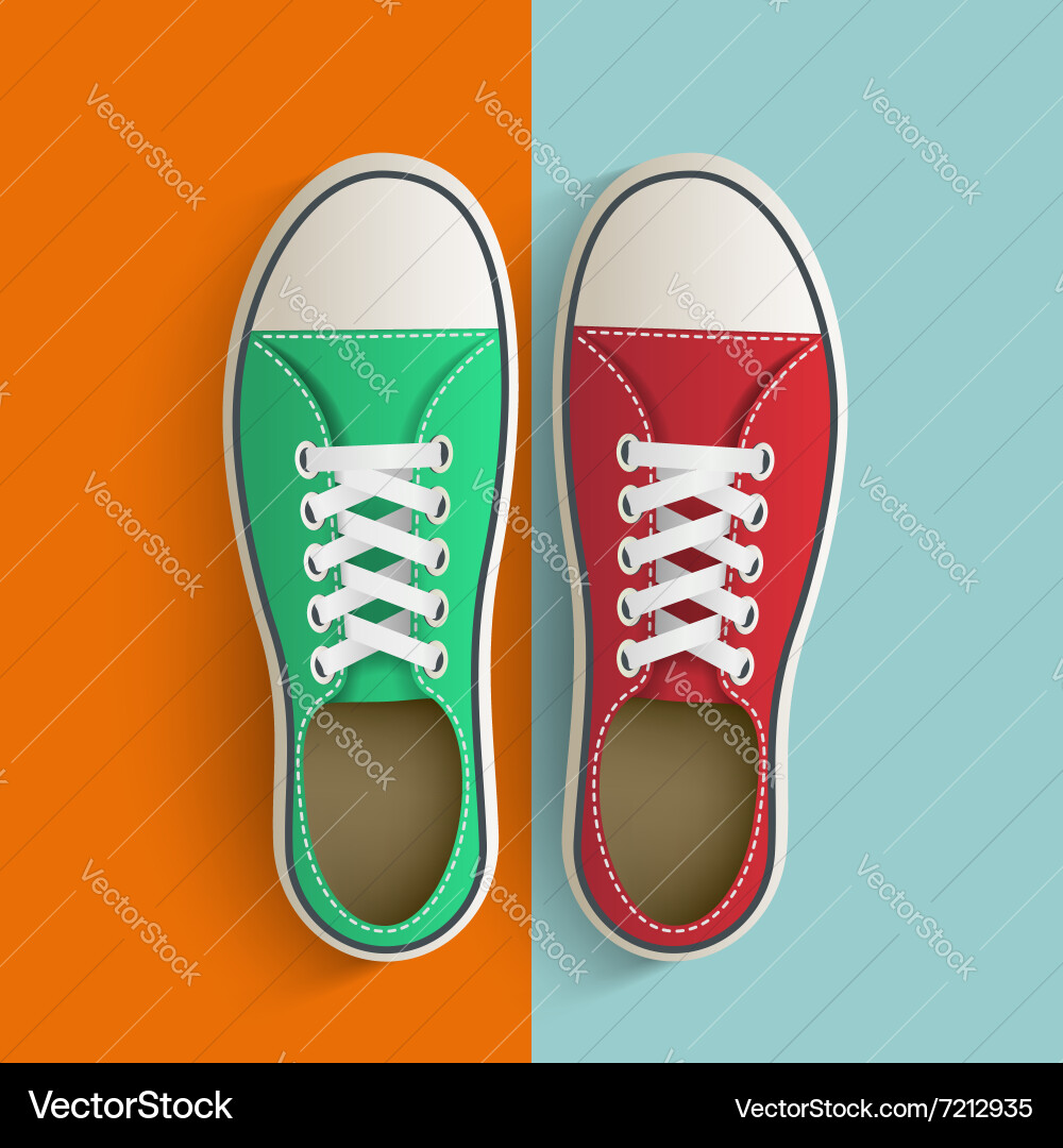 Old vintage sneakers Royalty Free Vector Image