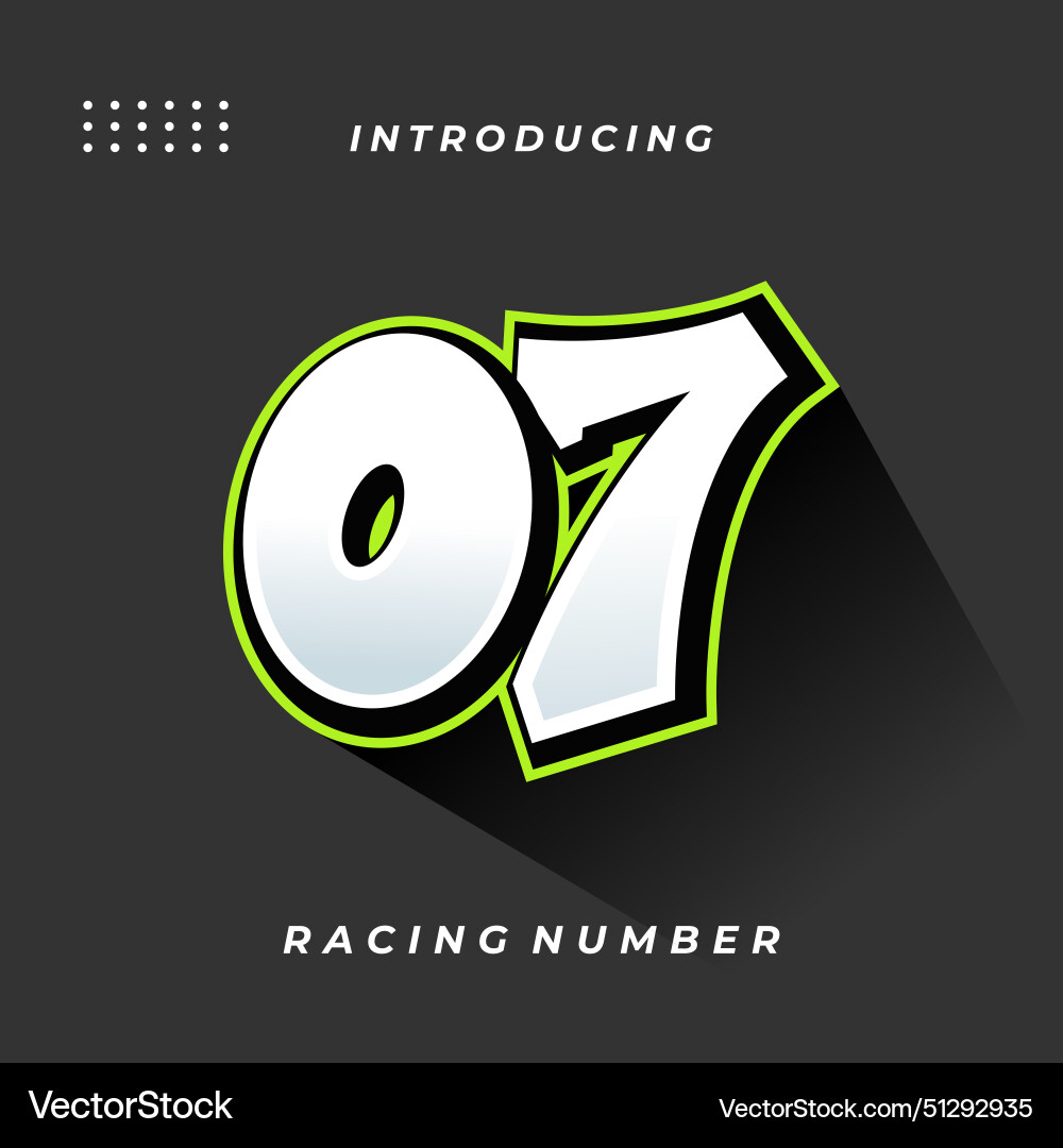 Premium racing number template Royalty Free Vector Image