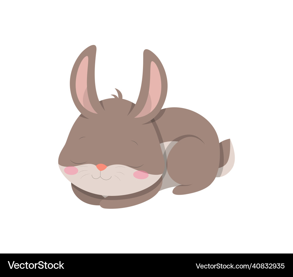 Sleepy Bunny Sticker Royalty Free Vector Image