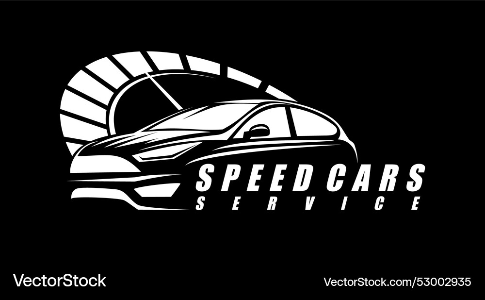 Speed car logo design concept art Royalty Free Vector Image