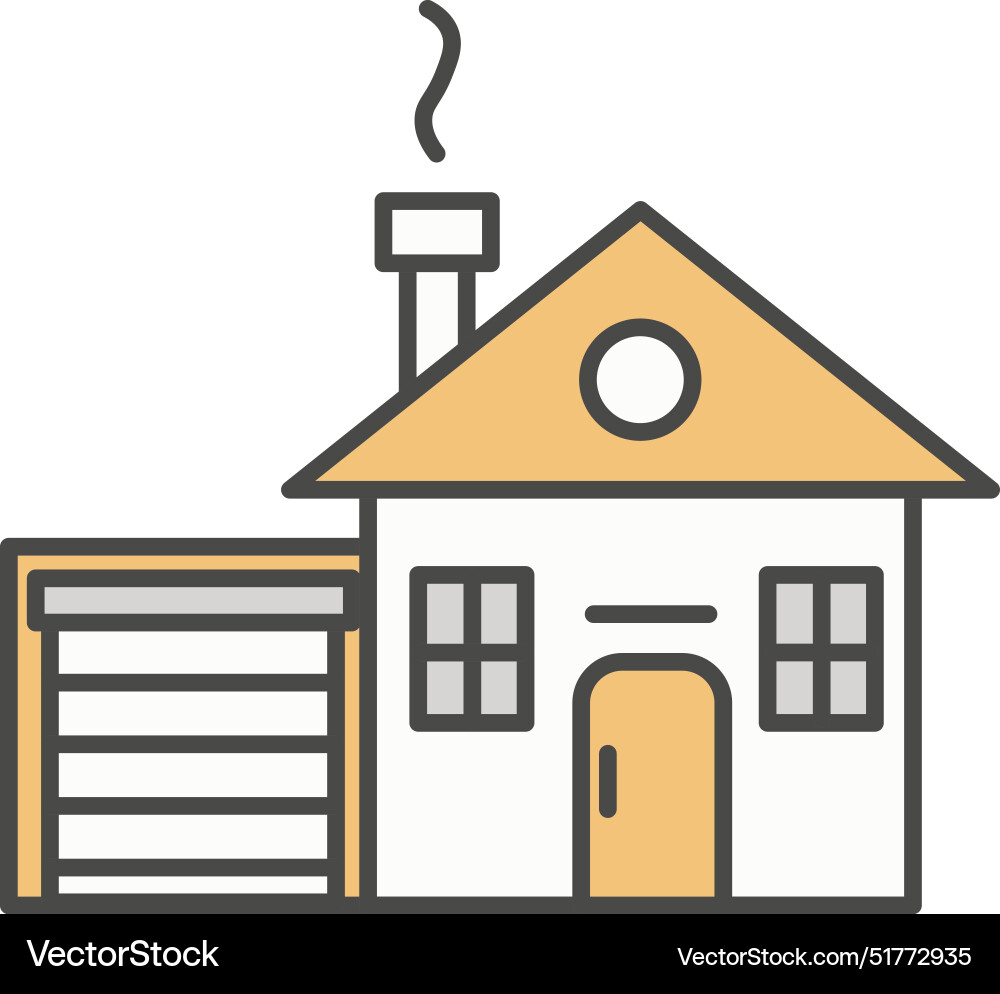 Suburban house with garage icon Royalty Free Vector Image