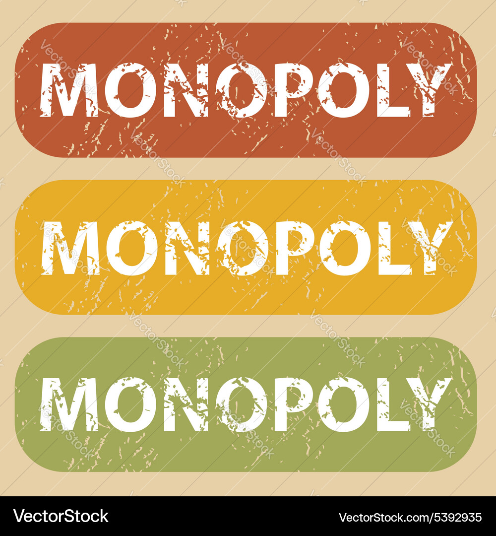 Vintage monopoly Stempelset Lizenzfreies Vektorbild