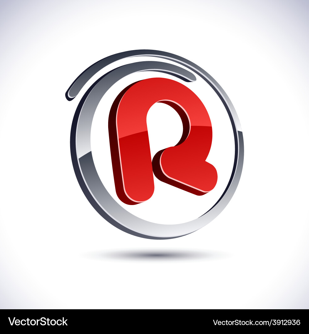 3d r letter icon Royalty Free Vector Image - VectorStock