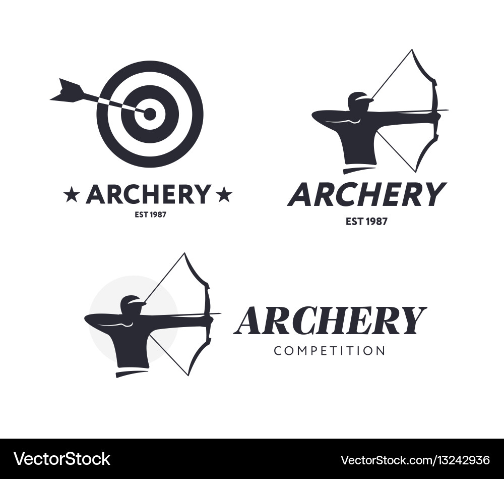 Abstract archery logo badge concept Royalty Free Vector