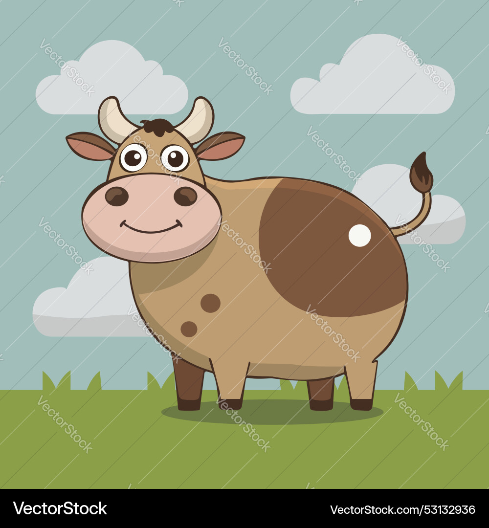 Cartoonish cute ox design Royalty Free Vector Image