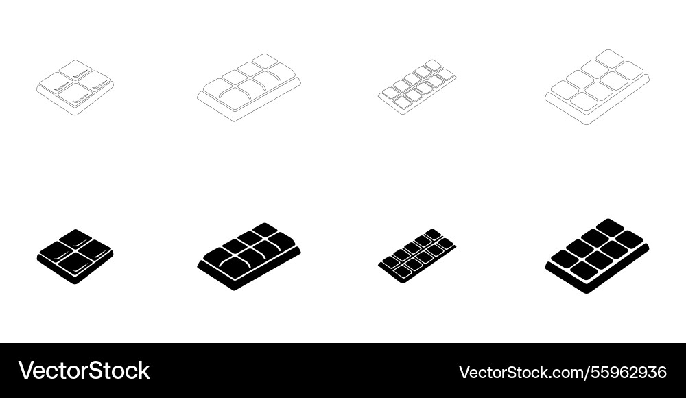 Chocolate bar icons set Royalty Free Vector Image