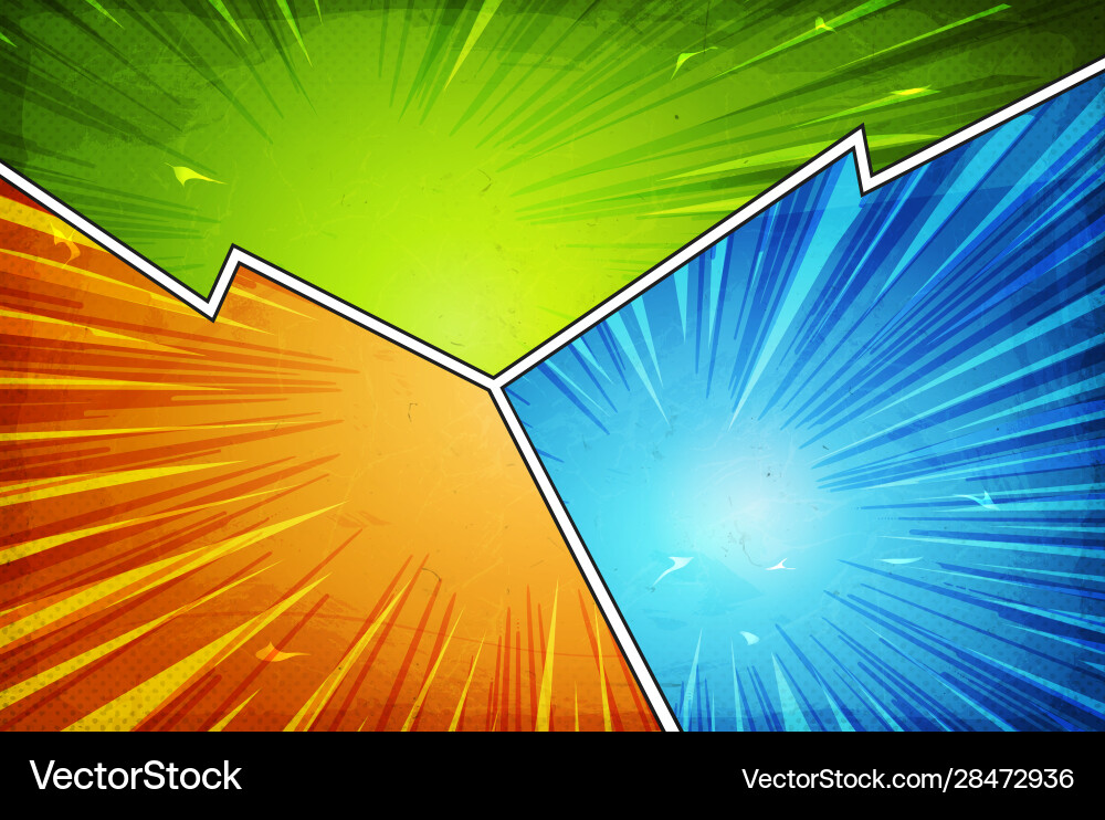 Comic book action layout background with power fx Vector Image