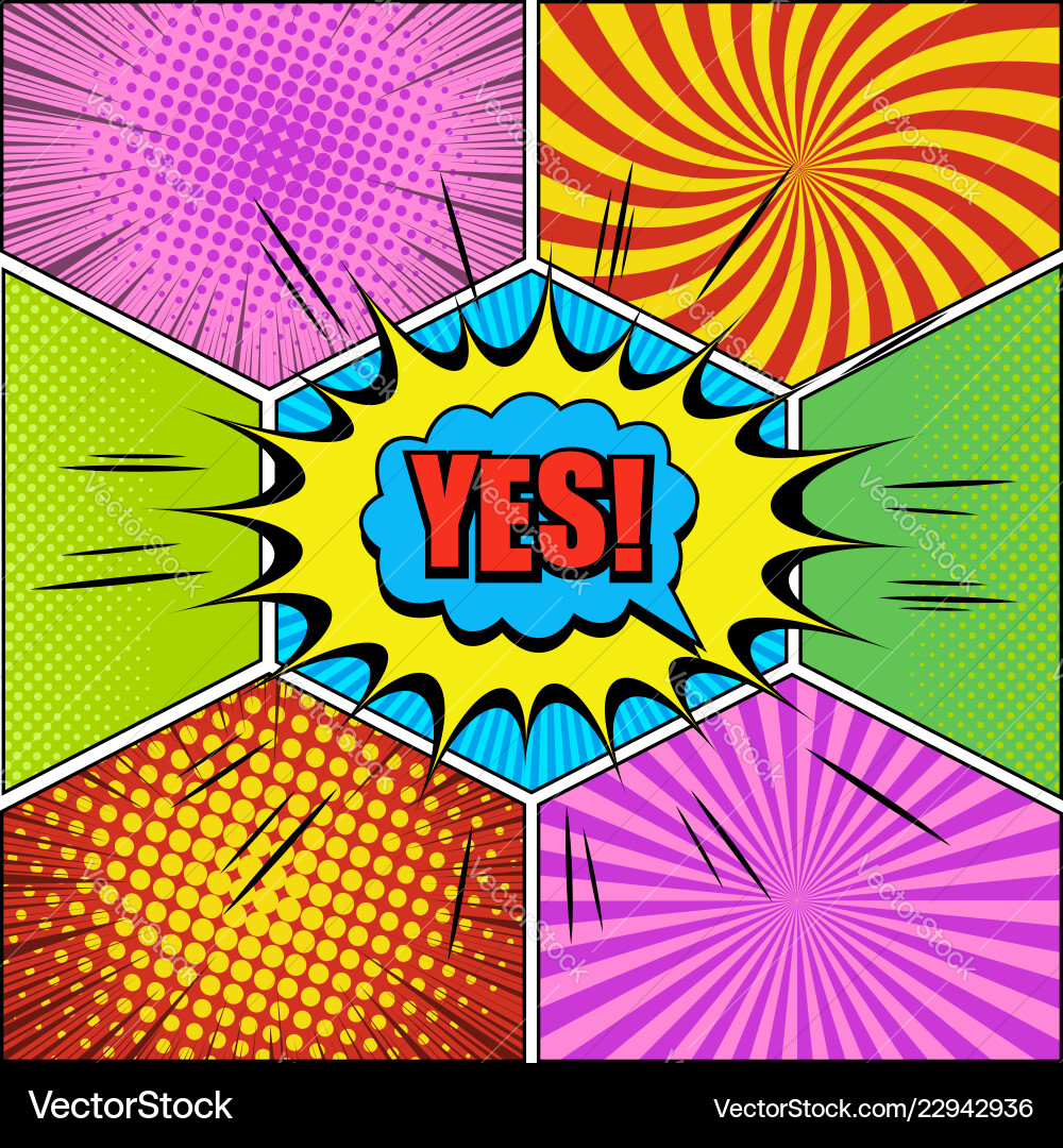 Comic book page colorful composition Royalty Free Vector