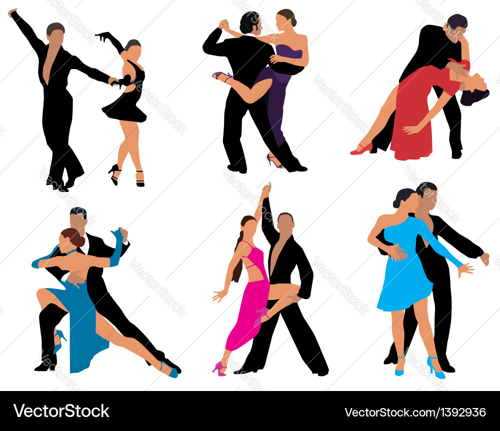 Dancing couples Royalty Free Vector Image - VectorStock