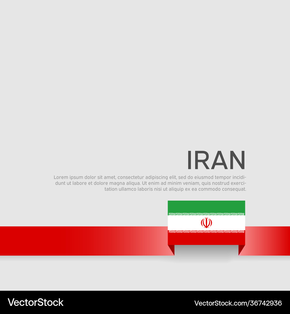 Iran flag background ribbon color Royalty Free Vector Image