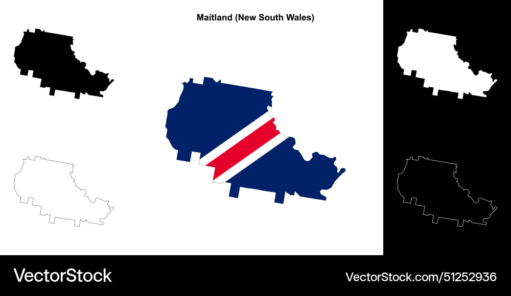 Maitland outline map Royalty Free Vector Image