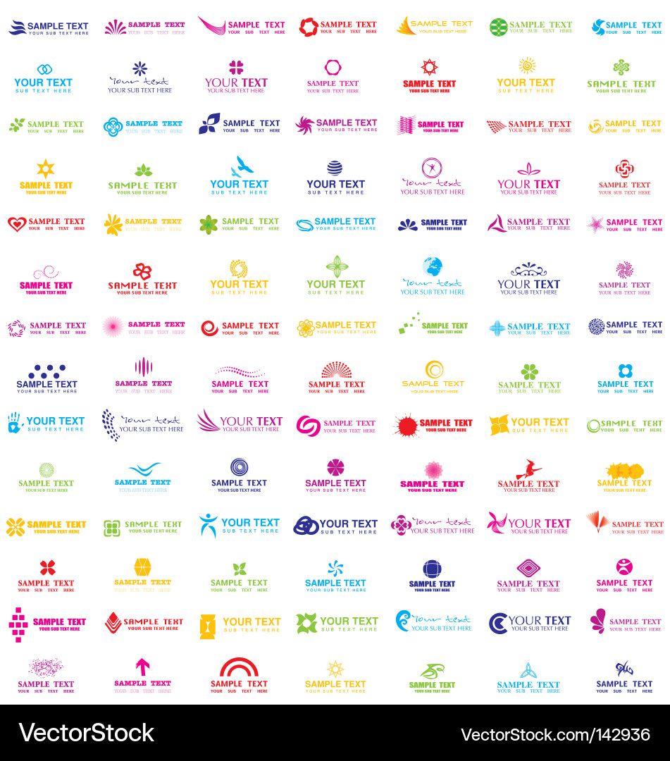 Modern Colorful Logo Set Royalty Free Vector Image