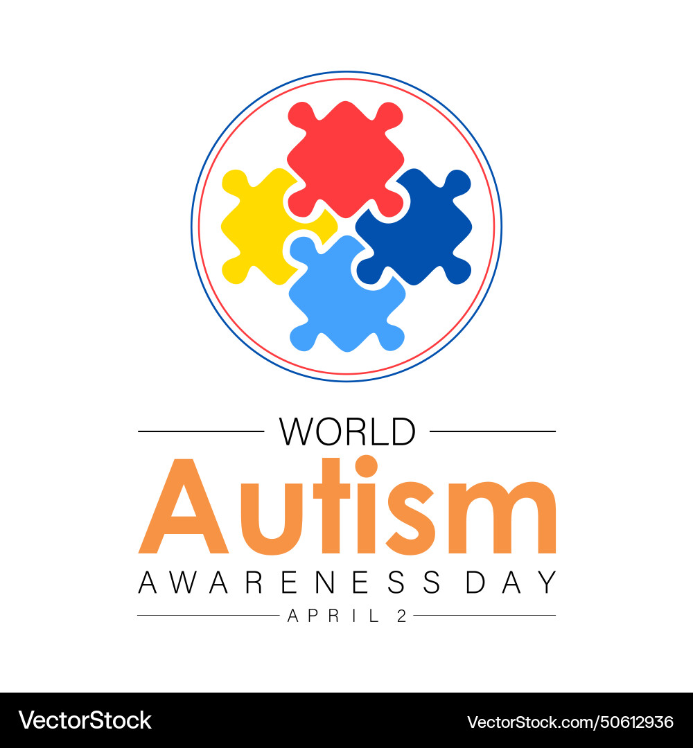 National autism awareness month observed every Vector Image