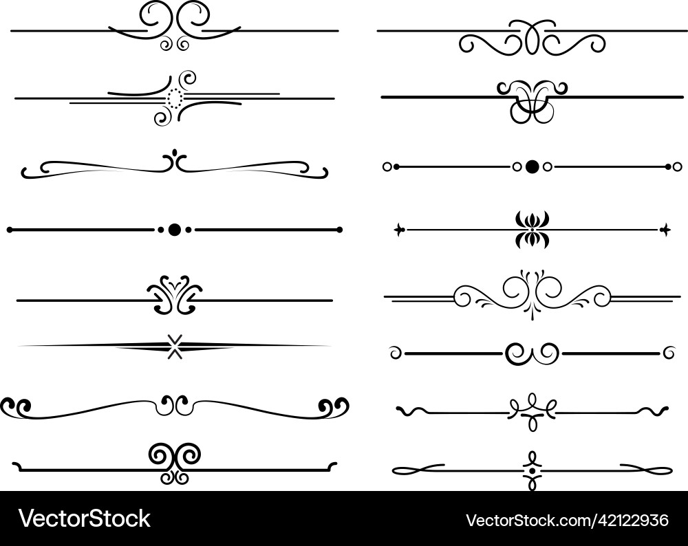 Ornamental Filigree & Flourish Elements Vector Image