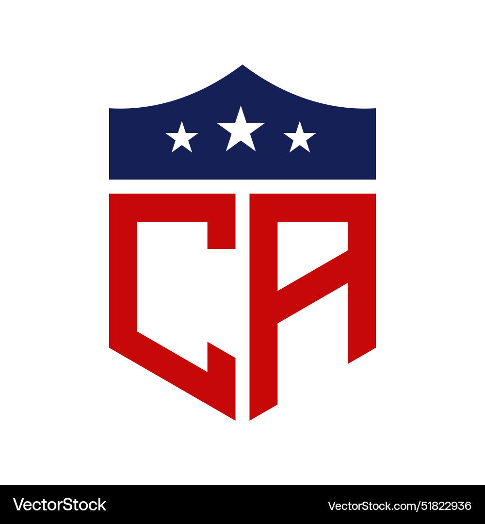 Patriotic ca logo design letter Royalty Free Vector Image