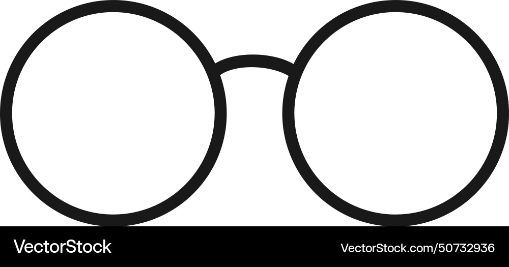 Retro round spectacles icon glasses frame symbol Vector Image