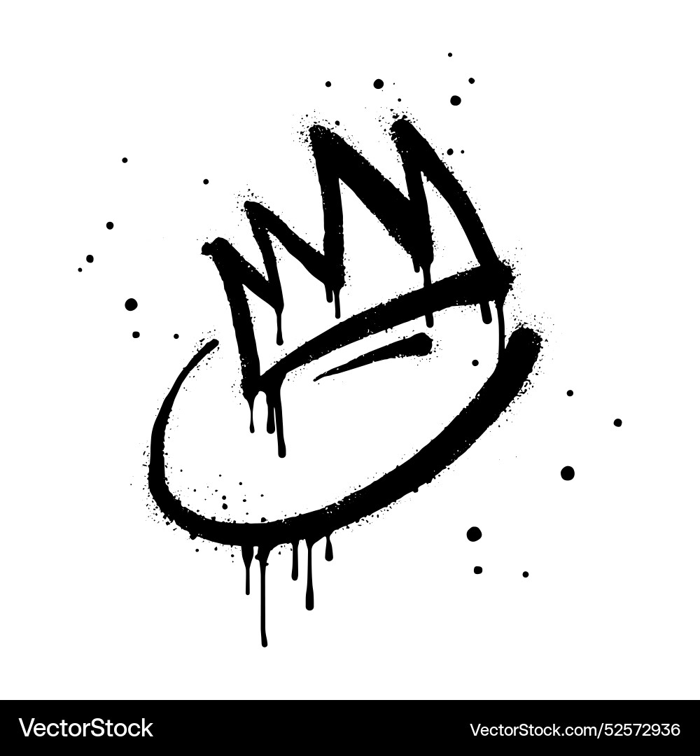Spray painted graffiti crown sign Royalty Free Vector Image