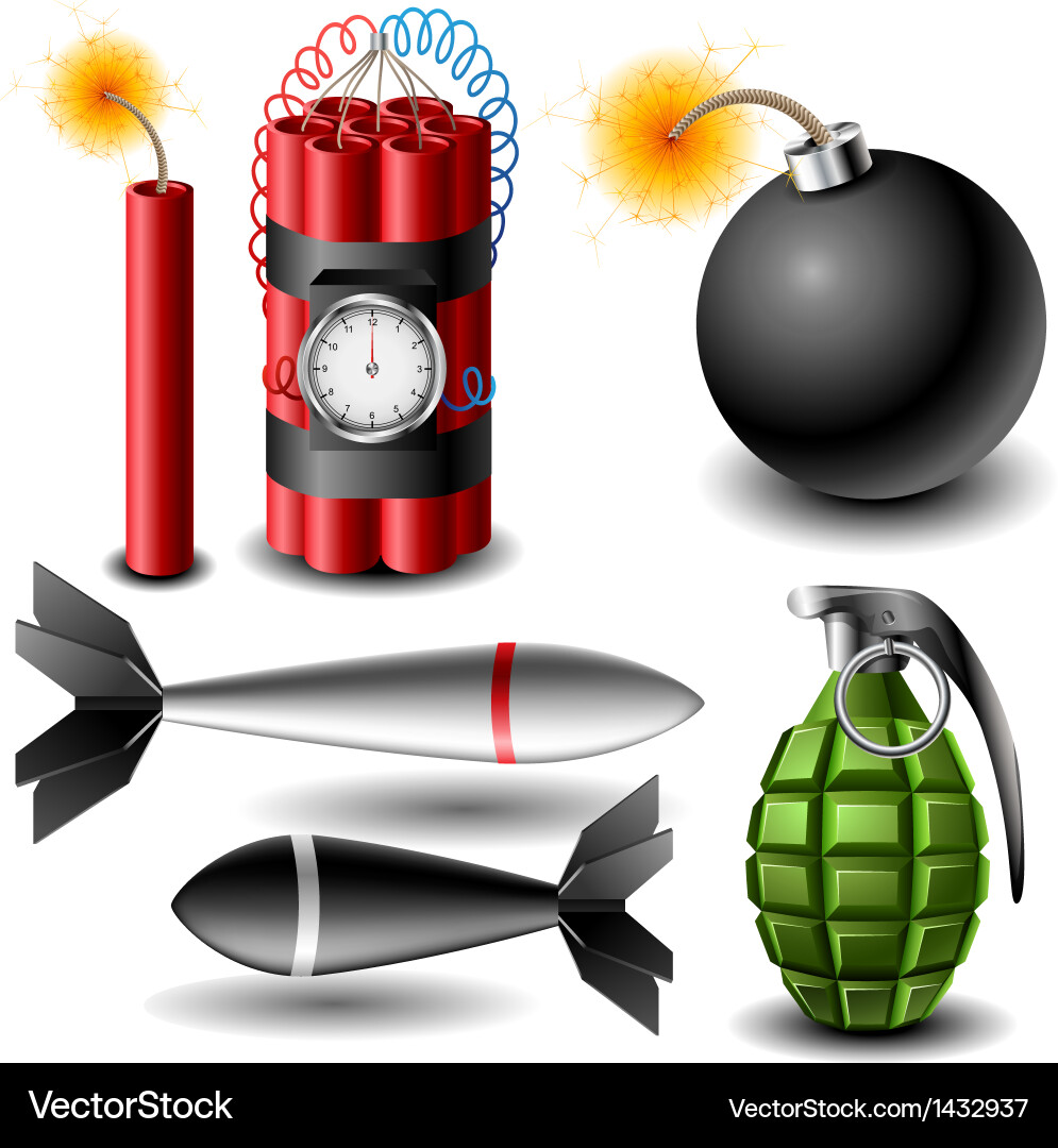 Bomb set Royalty Free Vector Image - VectorStock