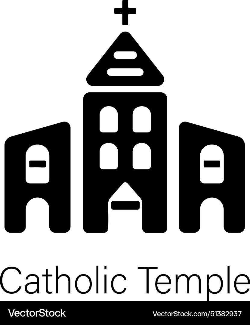 Catholic temple Royalty Free Vector Image - VectorStock