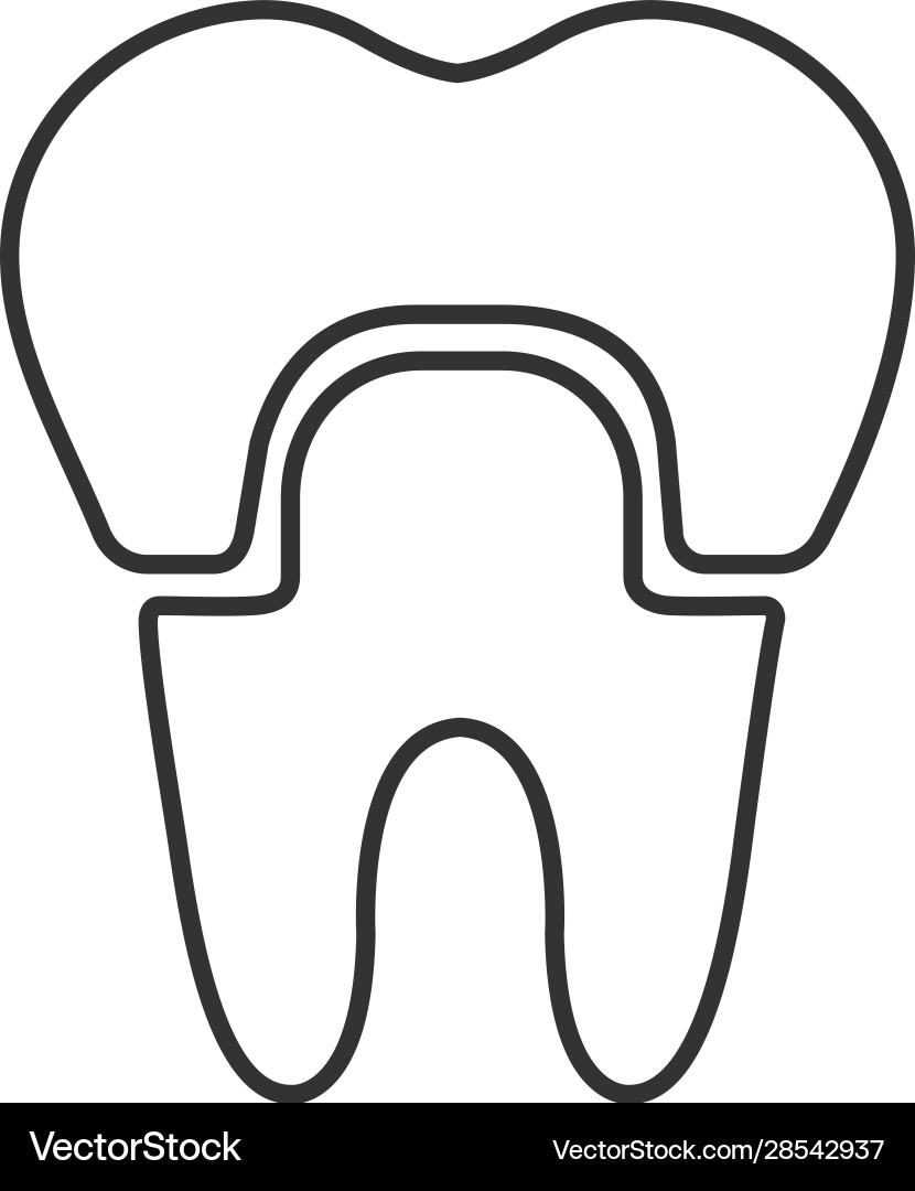 Dental crown linear icon Royalty Free Vector Image