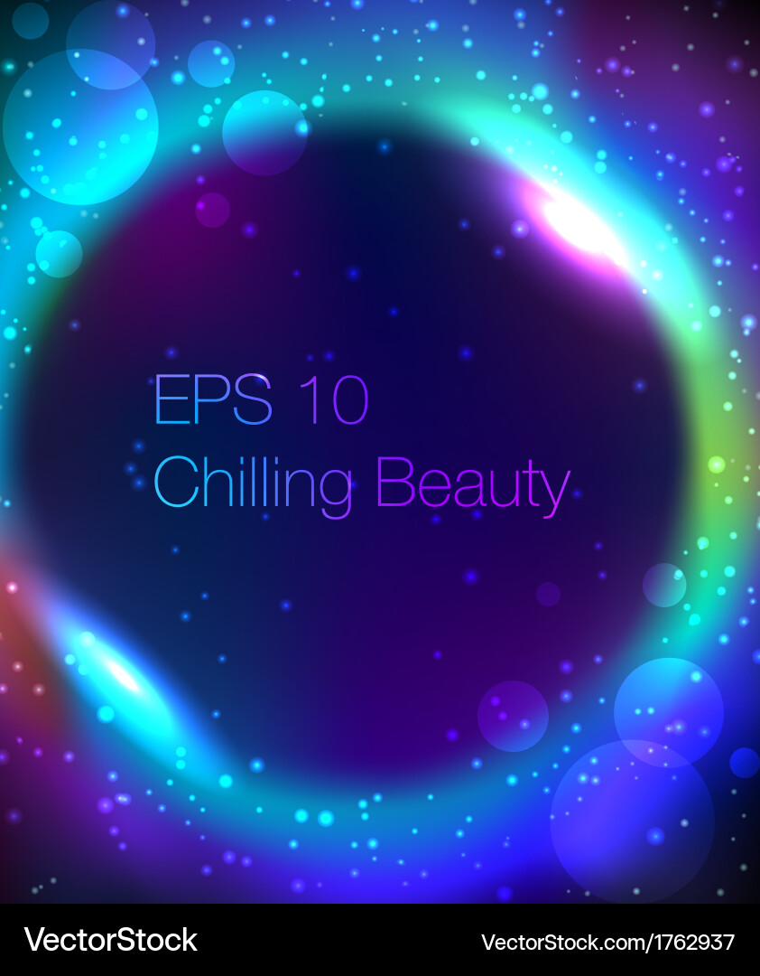 Glowing Blue Round Frame with Sparkles Royalty Free Vector