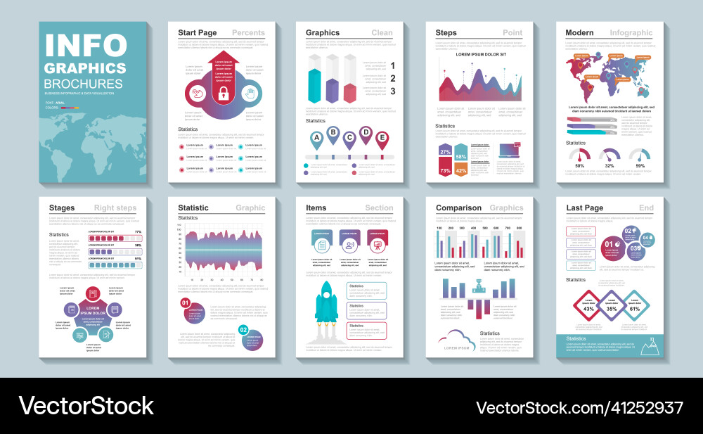 Infografikbroschüren Datenvisualisierung Vektorbild